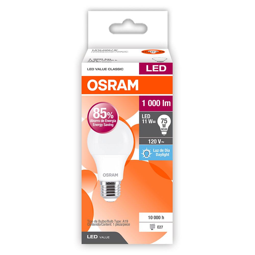 FOCO LED A19 OSRAM VALUE 11W 6500K E27 – El Trifoco